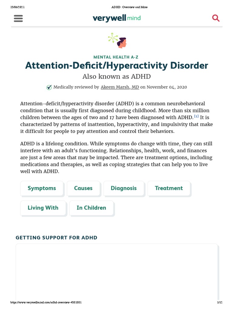 ADHD - Overview and More | PDF | Attention Deficit Hyperactivity ...
