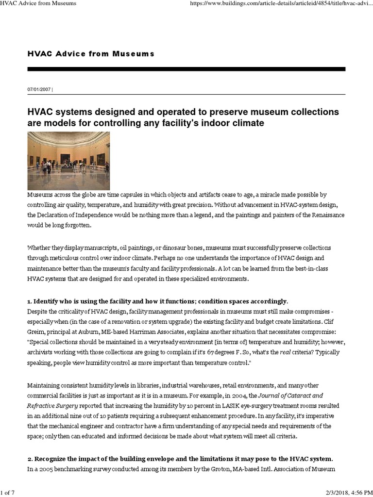 HVAC Advice From Museums | Descargar gratis PDF | Ventilation ...