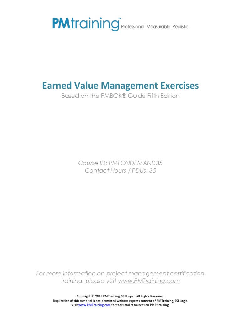 PMP Earned Value Exercises | PDF
