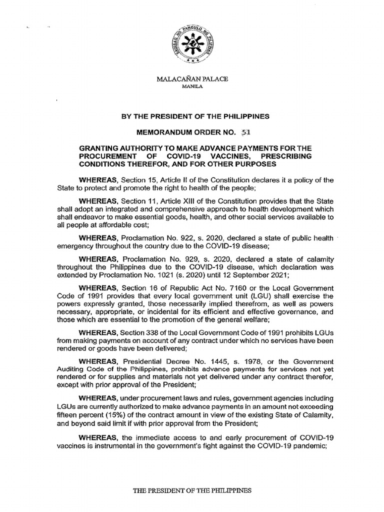 Memorandum Order 51-s-2021 | PDF