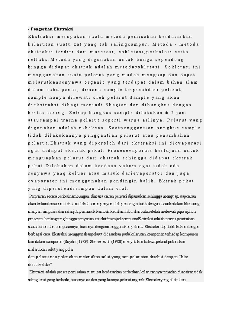 Definisi dan Metode Ekstraksi Zat | PDF | Kesehatan Holistik | Sains ...