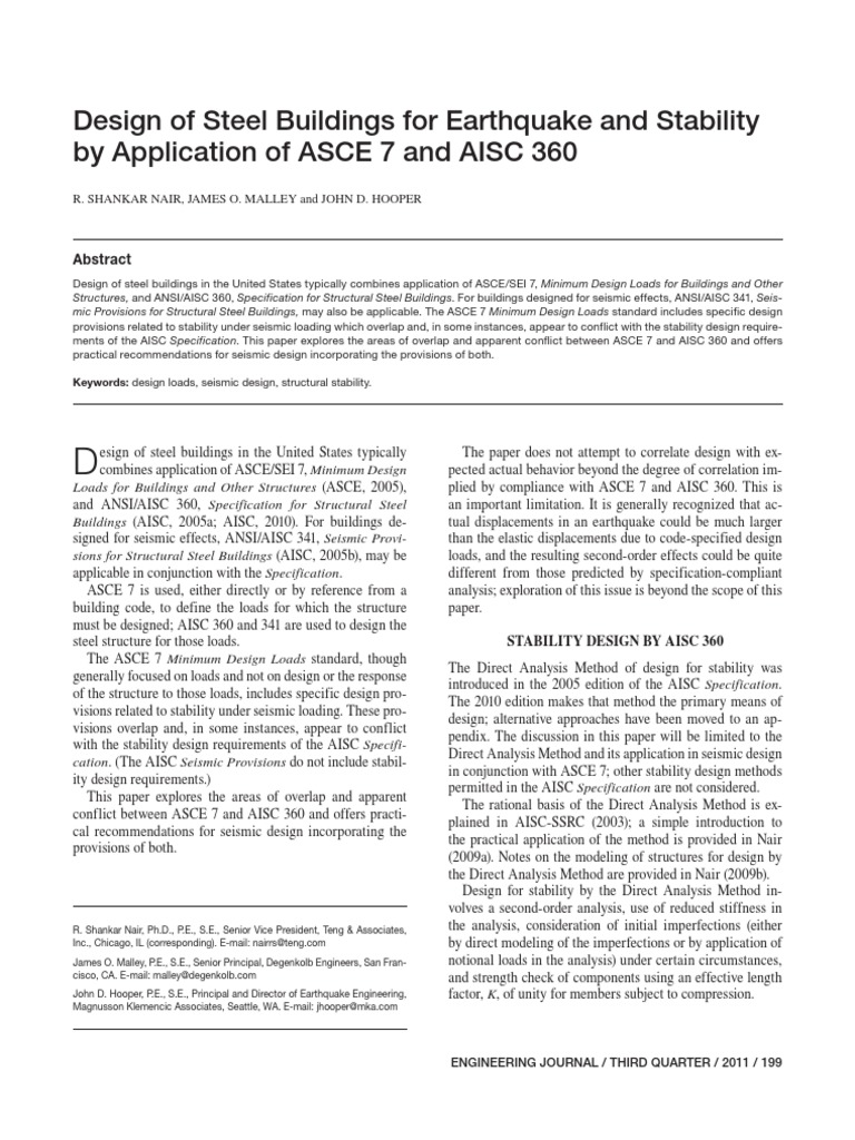 Design of Steel Buildings For Earthquake and Stability | PDF | Applied ...