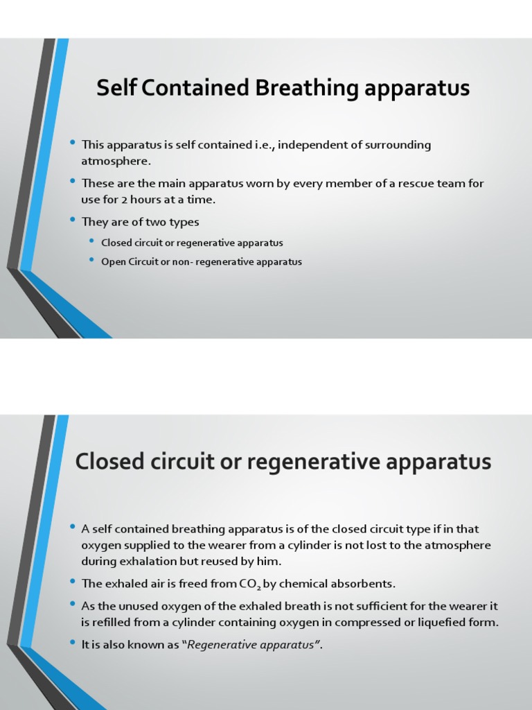 Self Contained Breathing Apparatus | PDF | Diving Equipment | Respiration