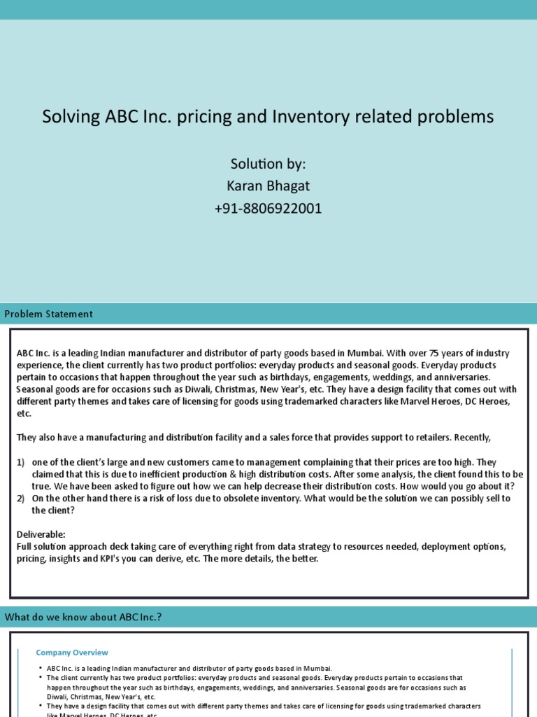 Bain and Company Case Study | PDF | Inventory | Logistics