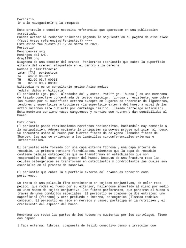 Periostio | PDF | Tejido conectivo | Histología