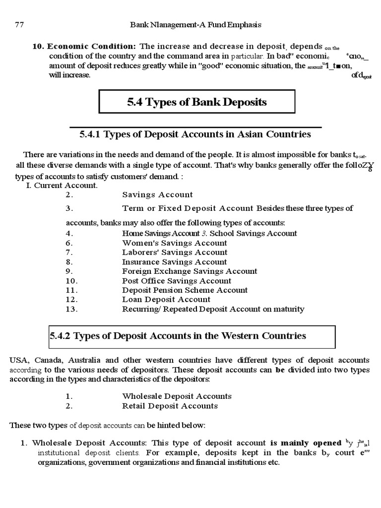 5.4 Types of Bank Deposits | PDF | Deposit Account | Saving