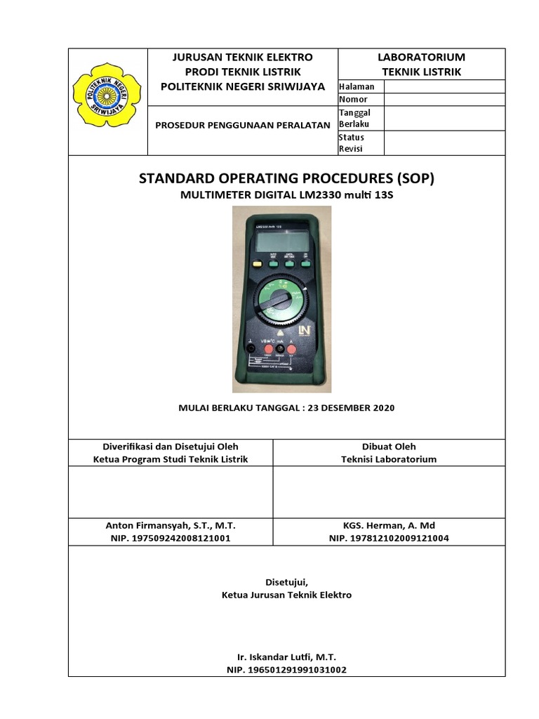 SOP Multimeter Digital | PDF