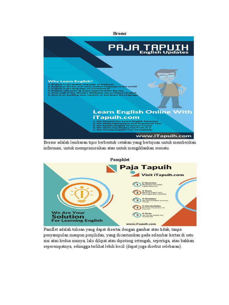 Brosur, Leaflet, Banner, Dan Pamflet | PDF