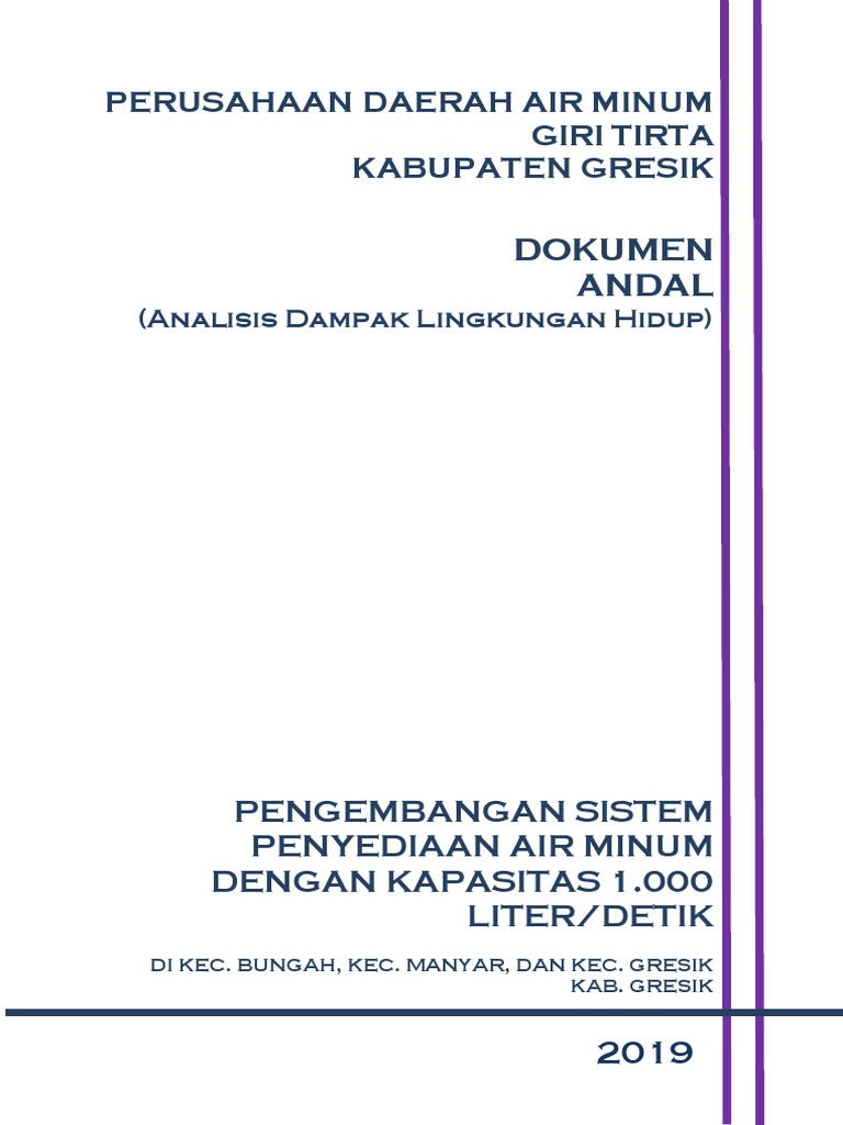 AMDAL Andal RKLRPL Proyek SPAM Gresik 2019 | PDF