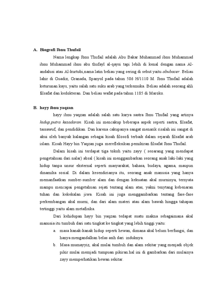 Biografi Ibnu Thufail | PDF
