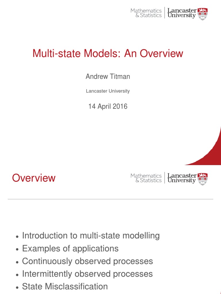 Multi-state Models: An Overview of Applications and Modelling | PDF ...