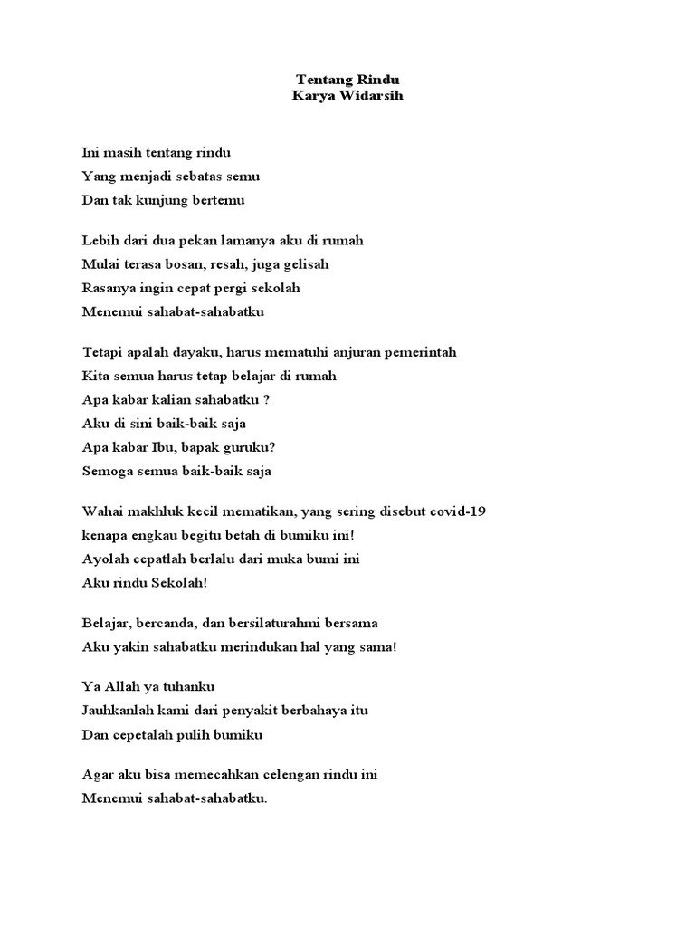 Puisi Tentang Rindu | PDF