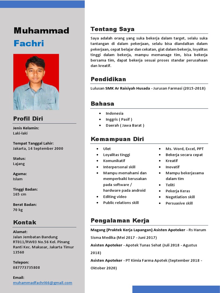 CV & Lamaran Kerja - Muhammad Fachri | PDF