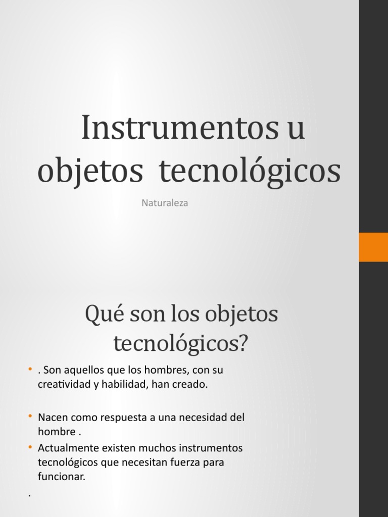 Tipos de Objetos Tecnológicos y su Uso | PDF