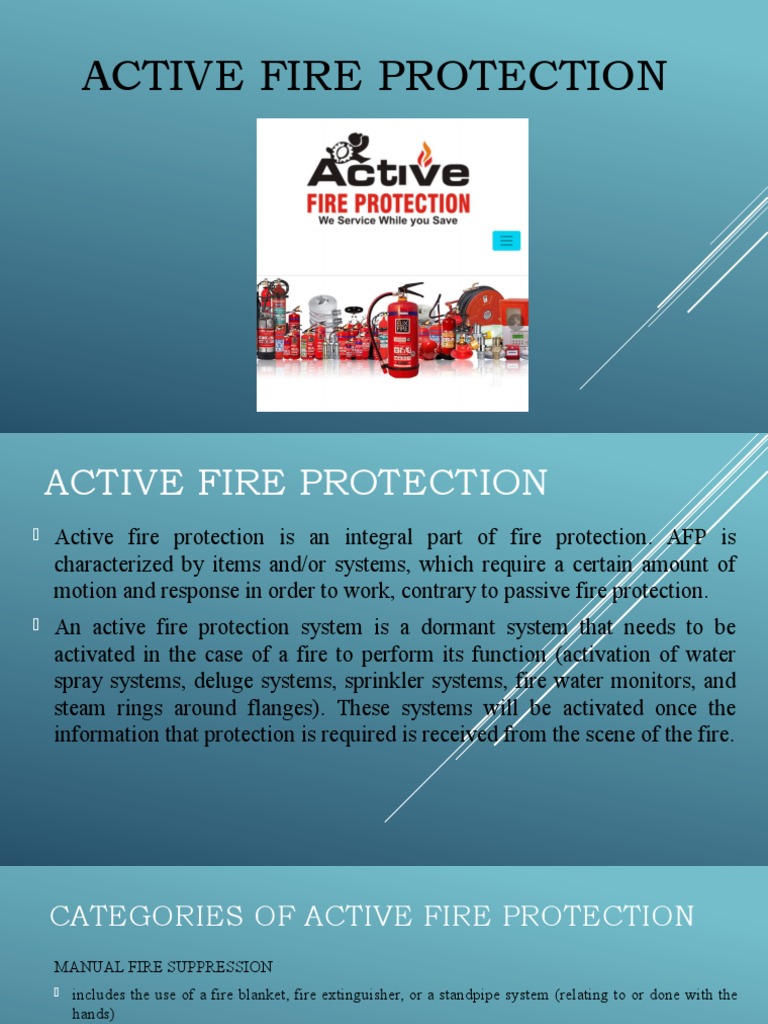 Active Fire Protection Systems Guide | PDF | Active Fire Protection ...