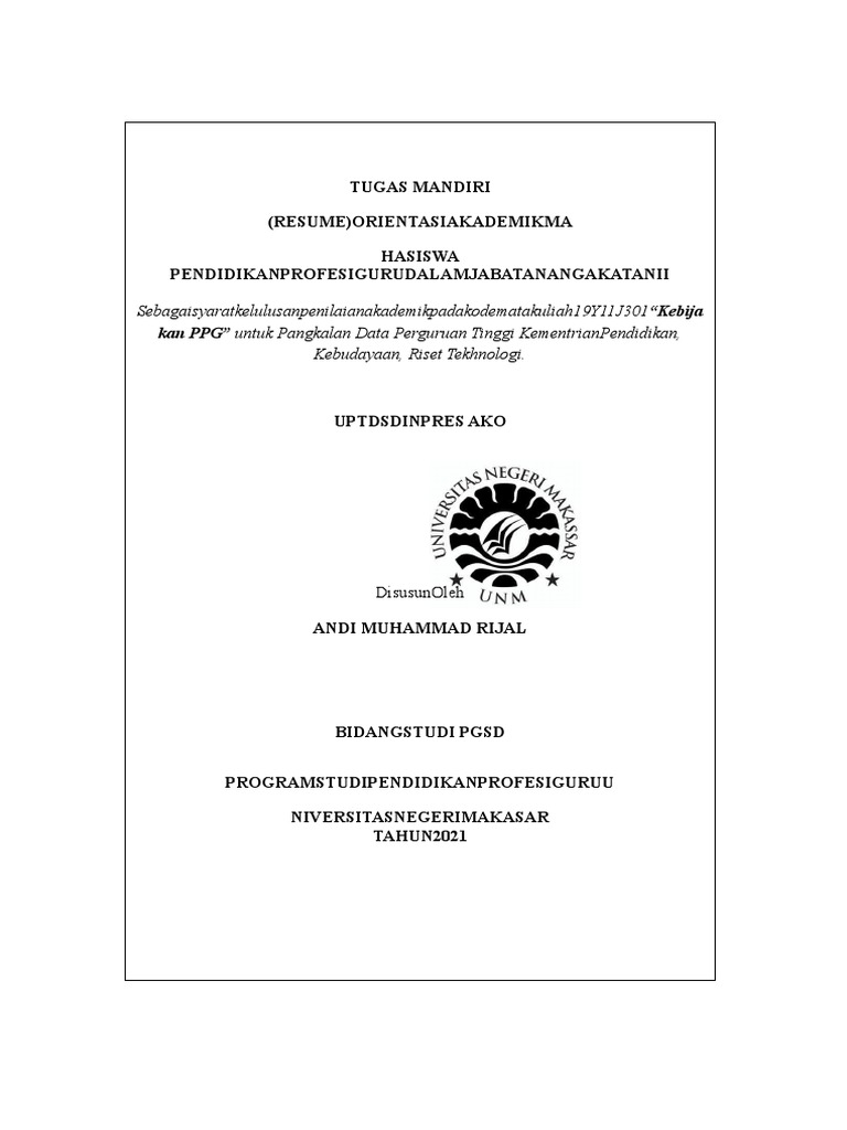 Resume Orientasi PPG | PDF