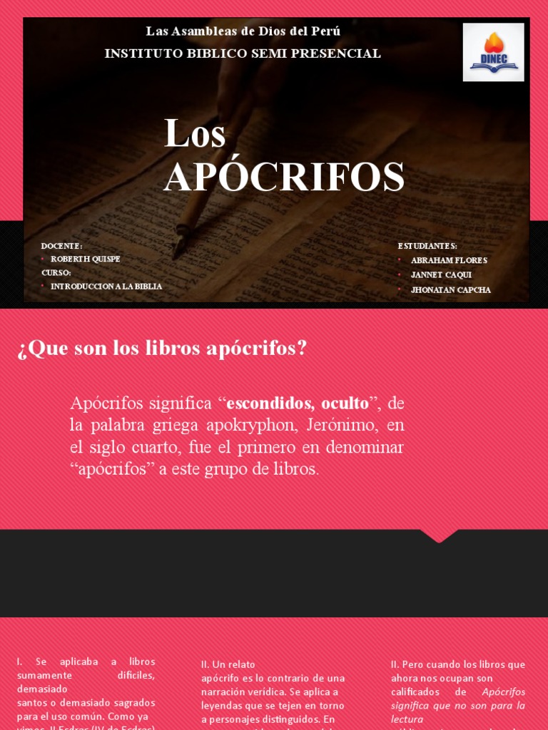 Introducción a los Libros Apócrifos | PDF | Martin Luther | Biblia