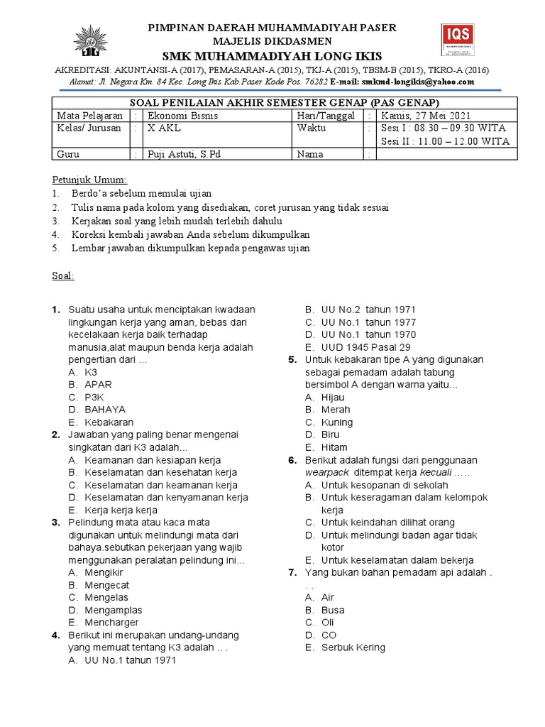 Soal TDO X TBSM | PDF