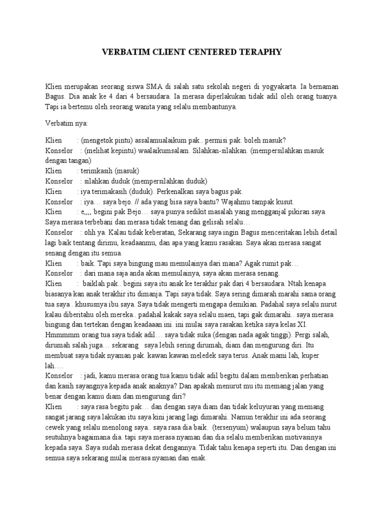 Verbatim Client Centered | PDF