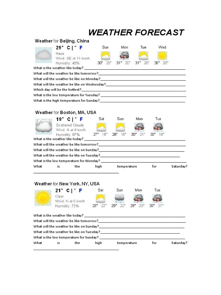 Weekly Weather Forecast Overview | PDF
