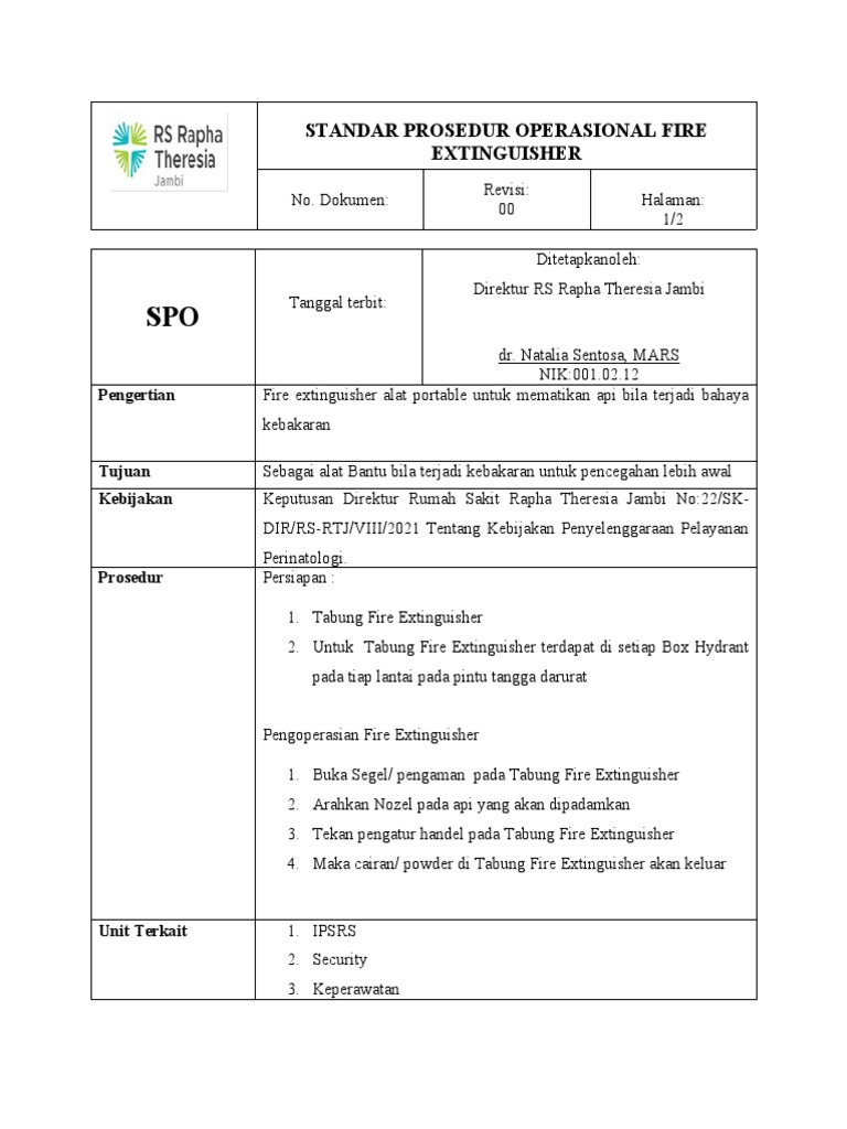 Sop Fire Extinguisher | PDF