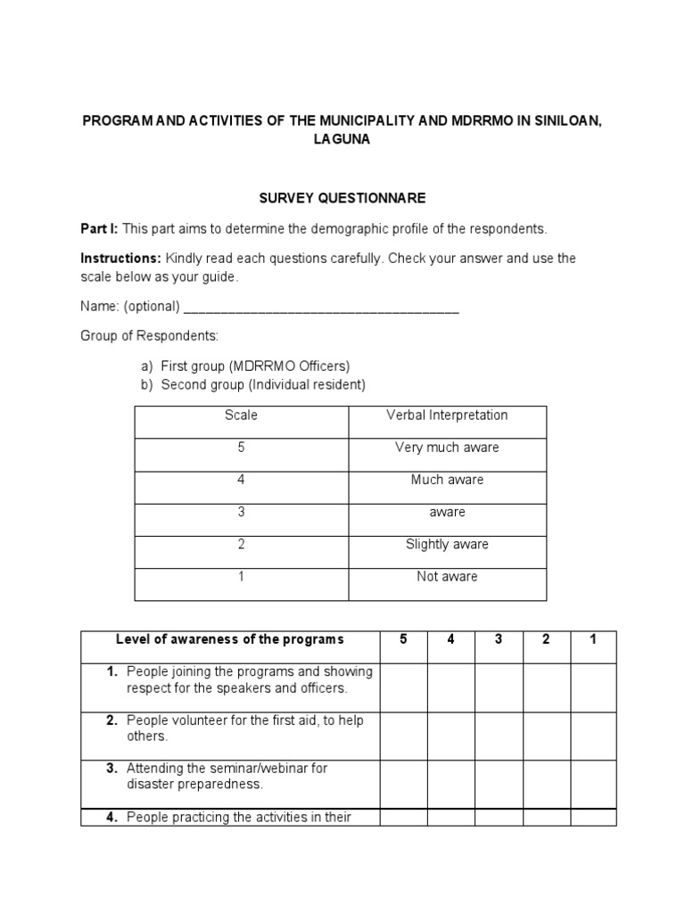 Example of Questionnaire | PDF | Questionnaire | Psychological Concepts