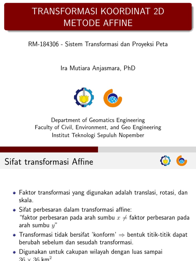 Transformasi Koordinat 2D-Affine | PDF