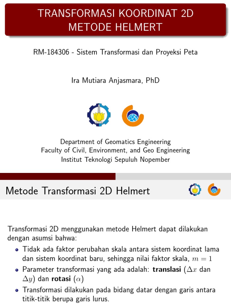 Transformasi Koordinat 2D-Helmert | PDF