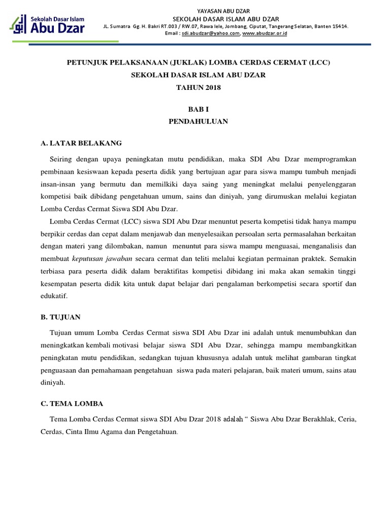 Juklak LCC 2018 | PDF