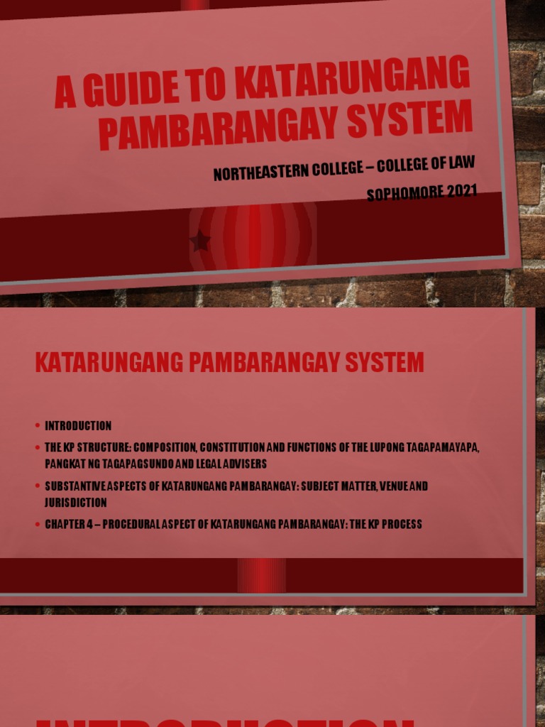 A Guide To Katarungang Pambarangay System | PDF | Mediation | Alternative Dispute Resolution