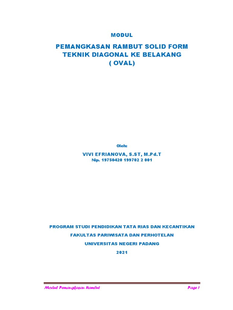 Pemangkasan Rambut Solid Form Teknik Diagonal Kebelakang | PDF