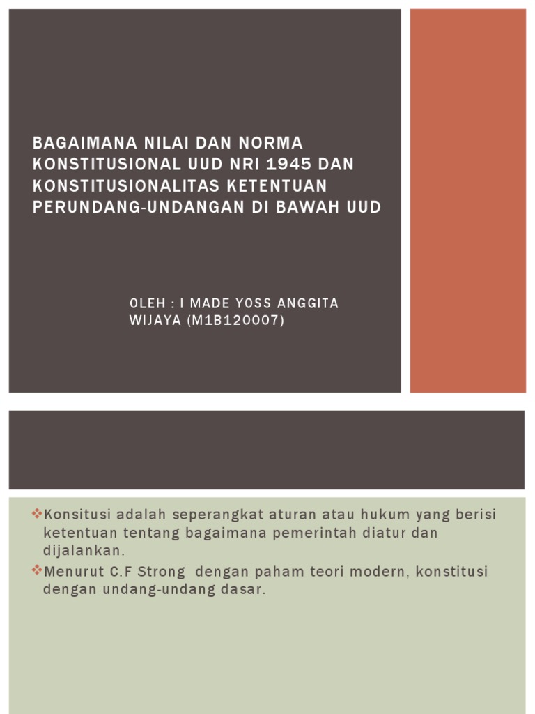 TGS Kewarganegaraan PPT Bab Iv Bagaimana Nilai Dan Norma Konstitusional Uud Nri 1945 ...