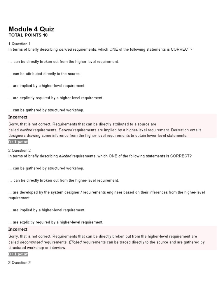 Module 4 Quiz - Answers | PDF | System | Brainstorming