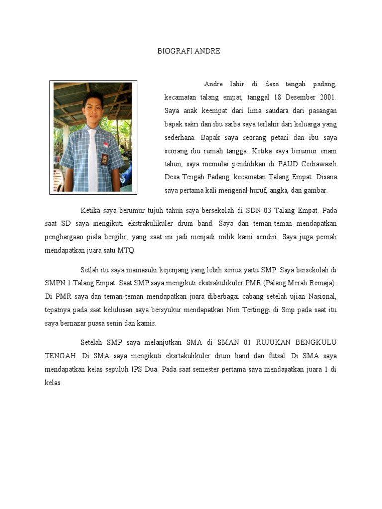 Biografi Andre, Ripaldi, dan Rahmat | PDF