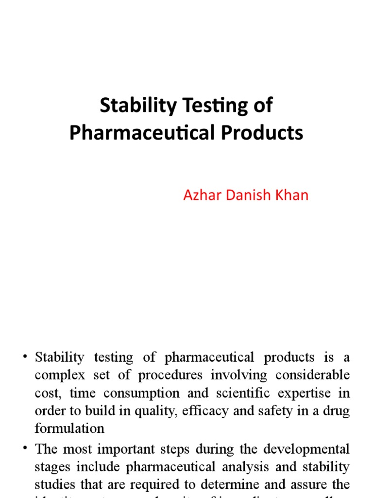 Stability Testing in Pharmaceuticals | PDF | Pharmaceutical Formulation ...