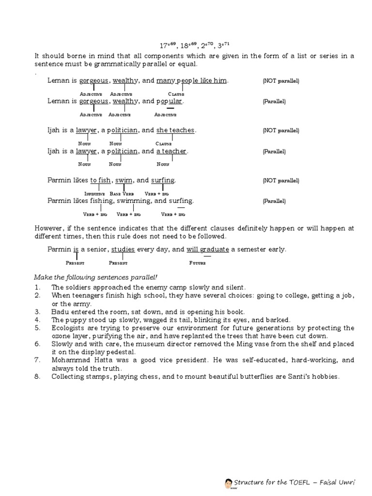 Mastering Parallel Structure | PDF | Verb | Adjective