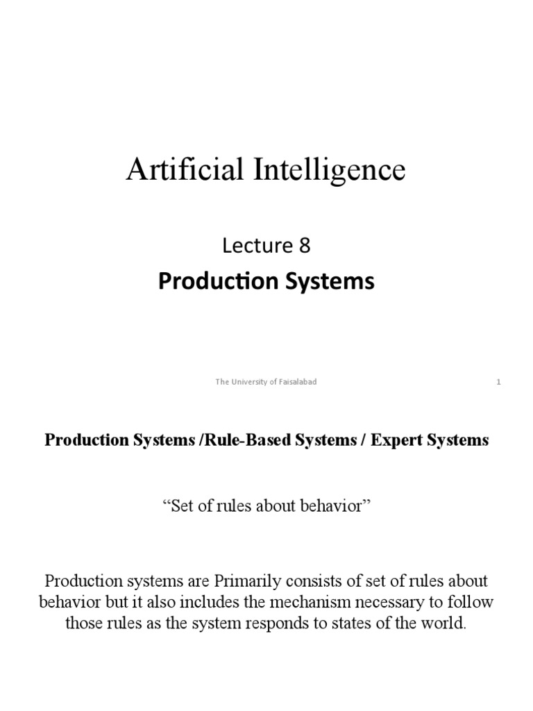 Artificial Intelligence: Production Systems | PDF | Expert | Artificial ...