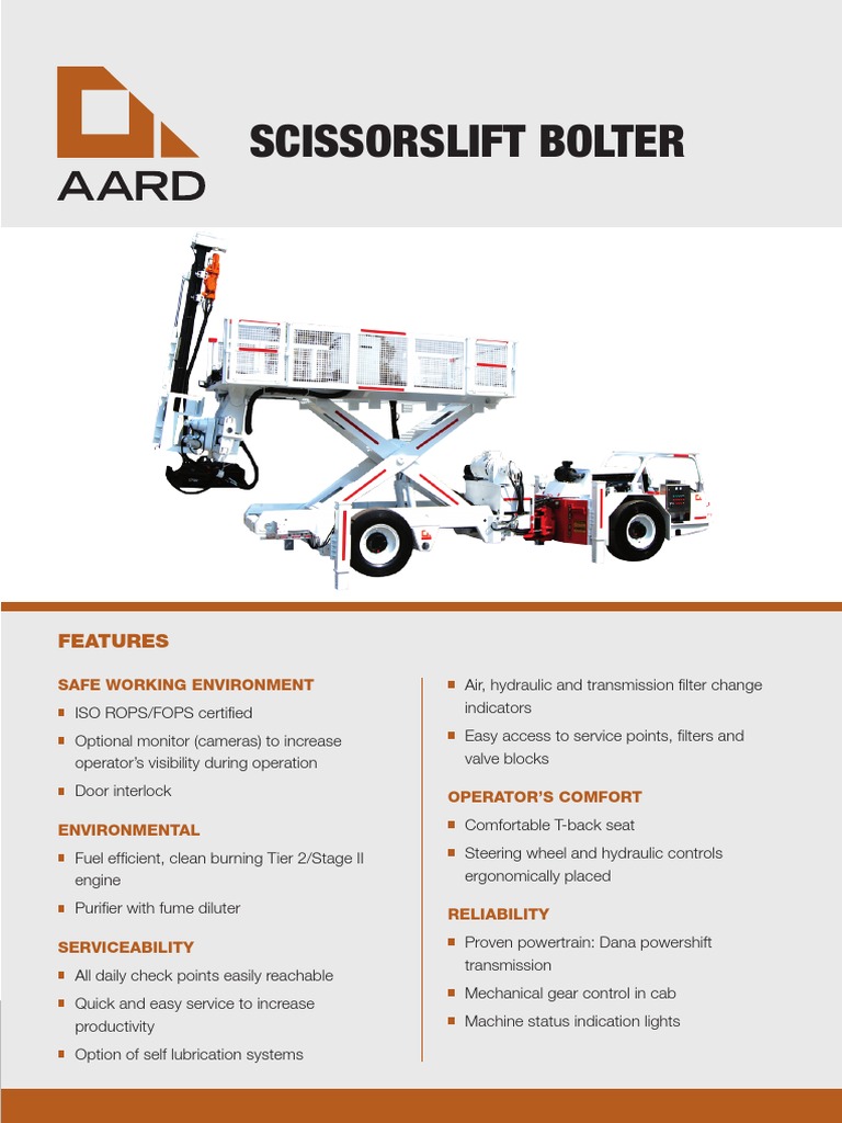 Aard Scissorslift Bolter | PDF | Transmission (Mechanics) | Engines