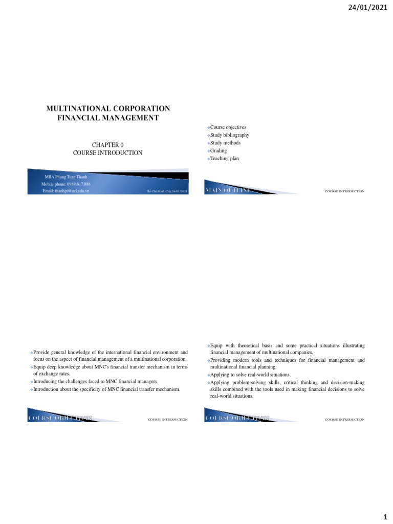 Chap 0 - Course Introduction | PDF | Multinational Corporation ...