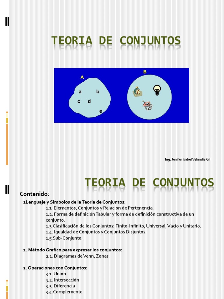 Presentacion TEORIA DE CONJUNTOS | PDF | Conjunto (Matemáticas ...