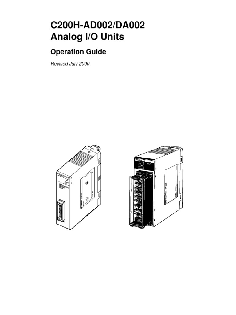 C200H-AD002/DA002 Analog I/O Units: Operation Guide | PDF | Power Supply | Analog To Digital ...