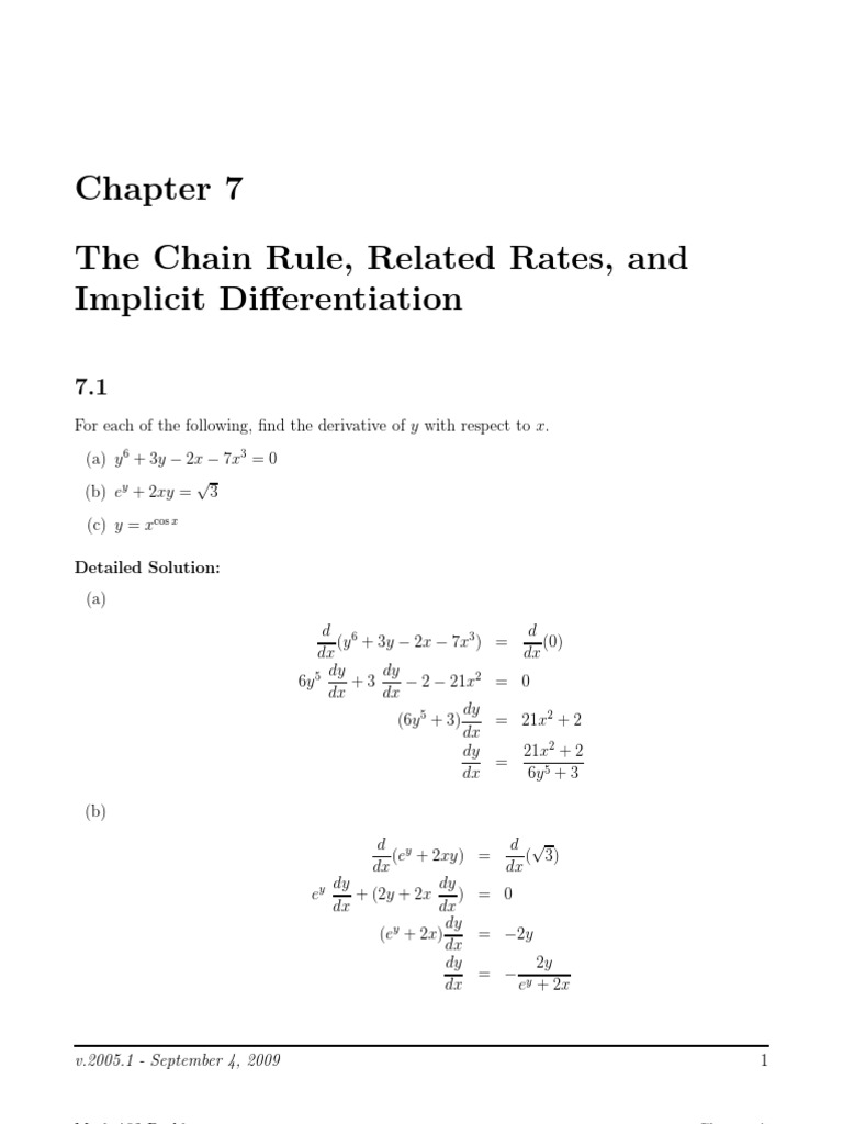 Chain Rule and Related Rates Overview | PDF | Tangent | Slope