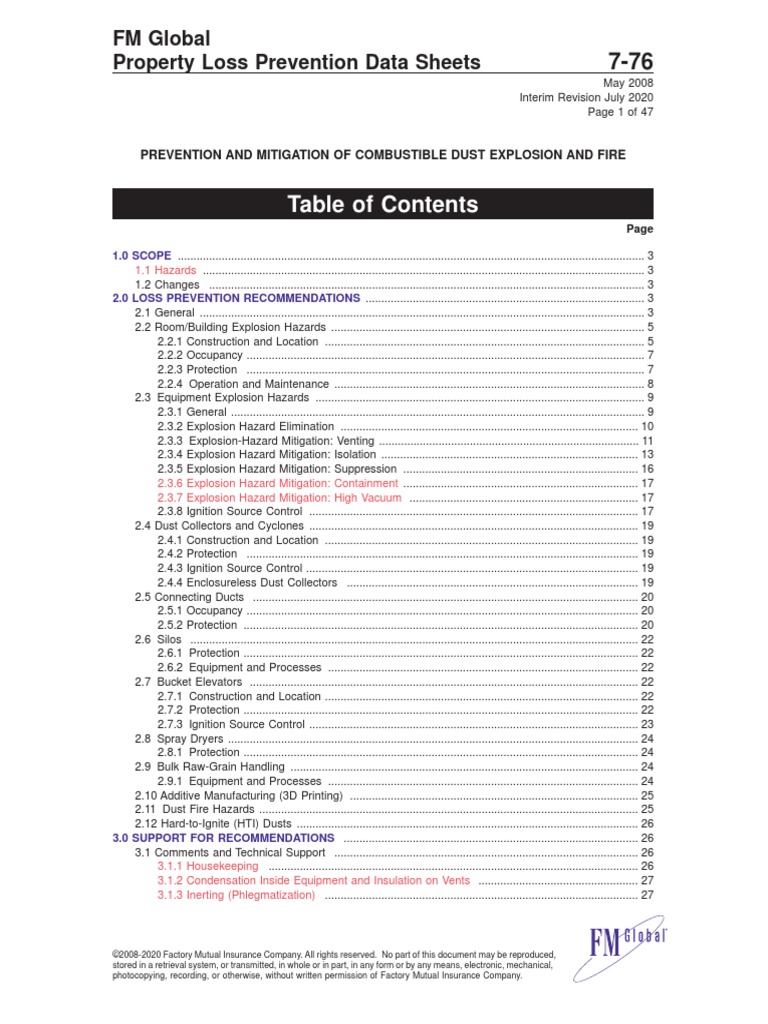 FM Global Property Loss Prevention Data Sheets: Prevention and ...