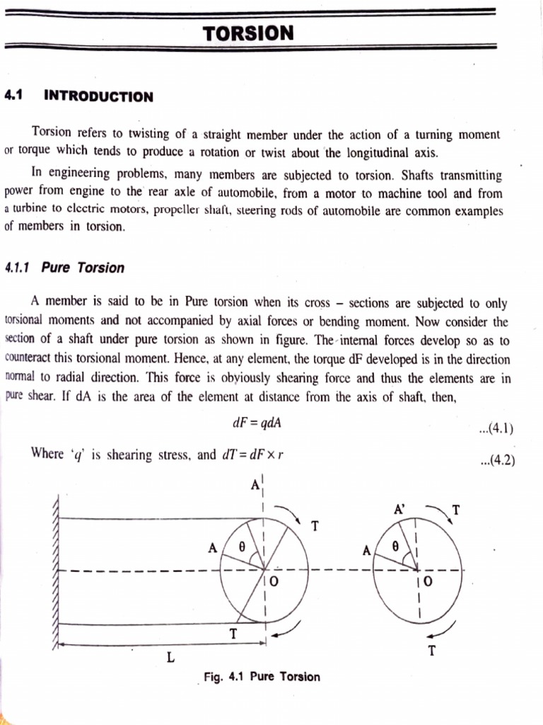 Unit 4 Torsion Problems | PDF | Rotation Around A Fixed Axis | Stress (Mechanics)