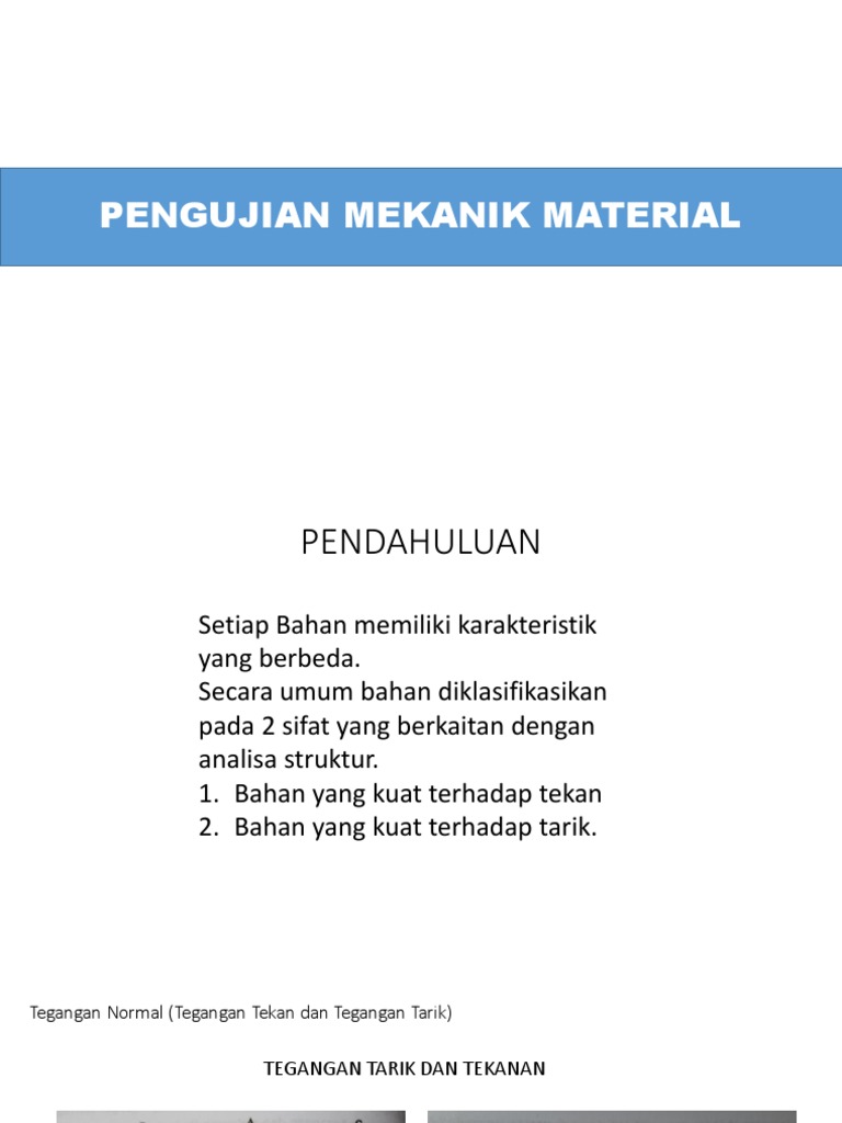 Pengujian Mekanik Material dan Tegangan | PDF | Teknologi & Rekayasa
