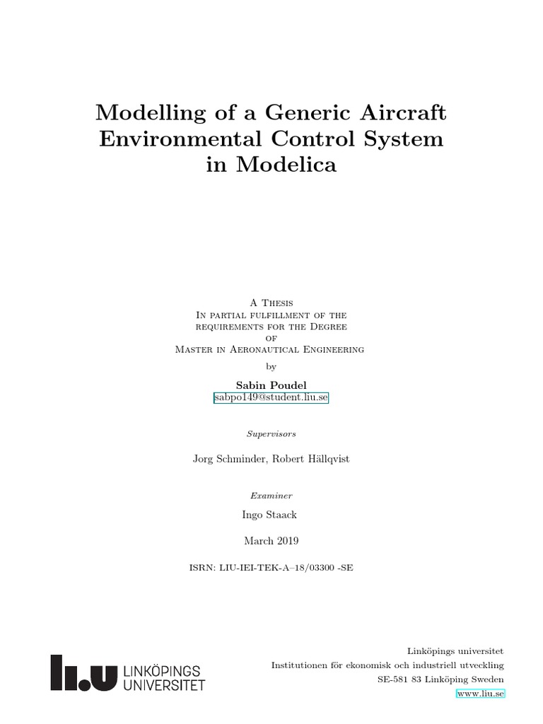 Aircraft ECS Modeling in Modelica | PDF | Fluid Dynamics | Atmosphere ...