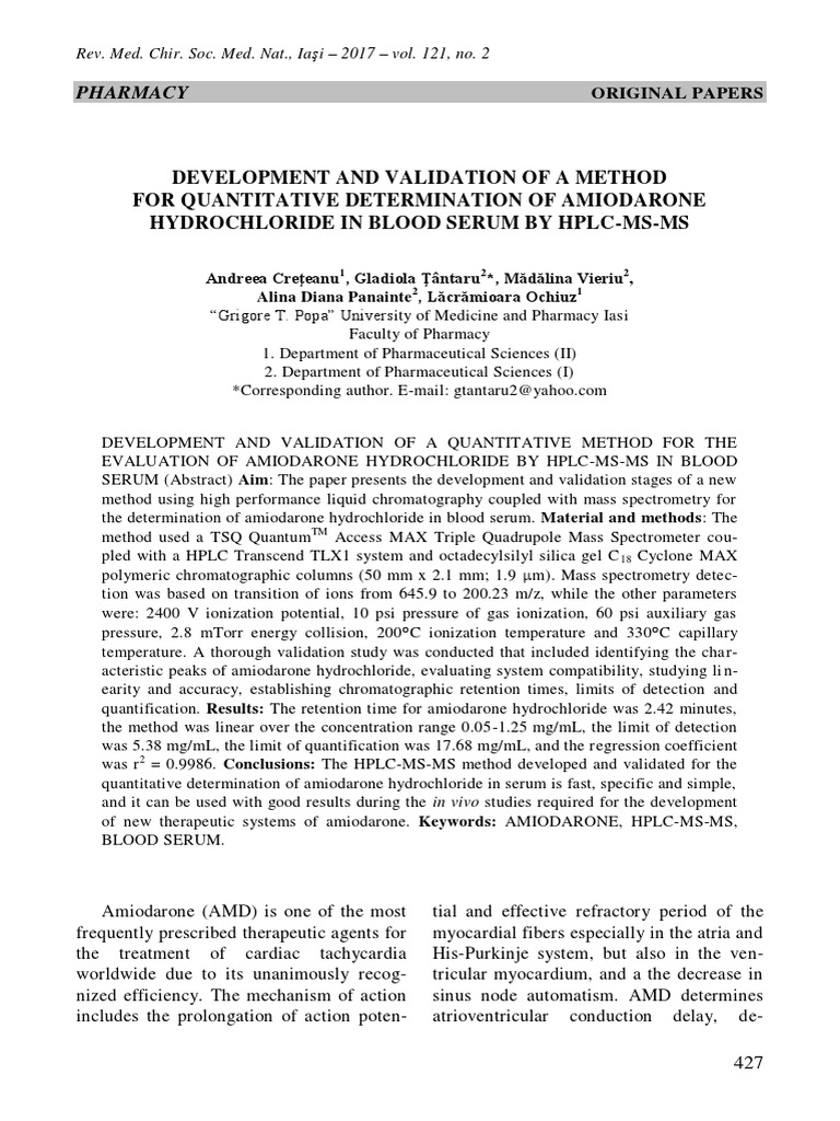 Development and Validation of A Method For Quantitative Determination ...