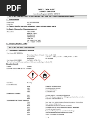 MSDS Ultimeg 2000-372 PDF Carbon Dioxide Dangerous Goods, 40% OFF