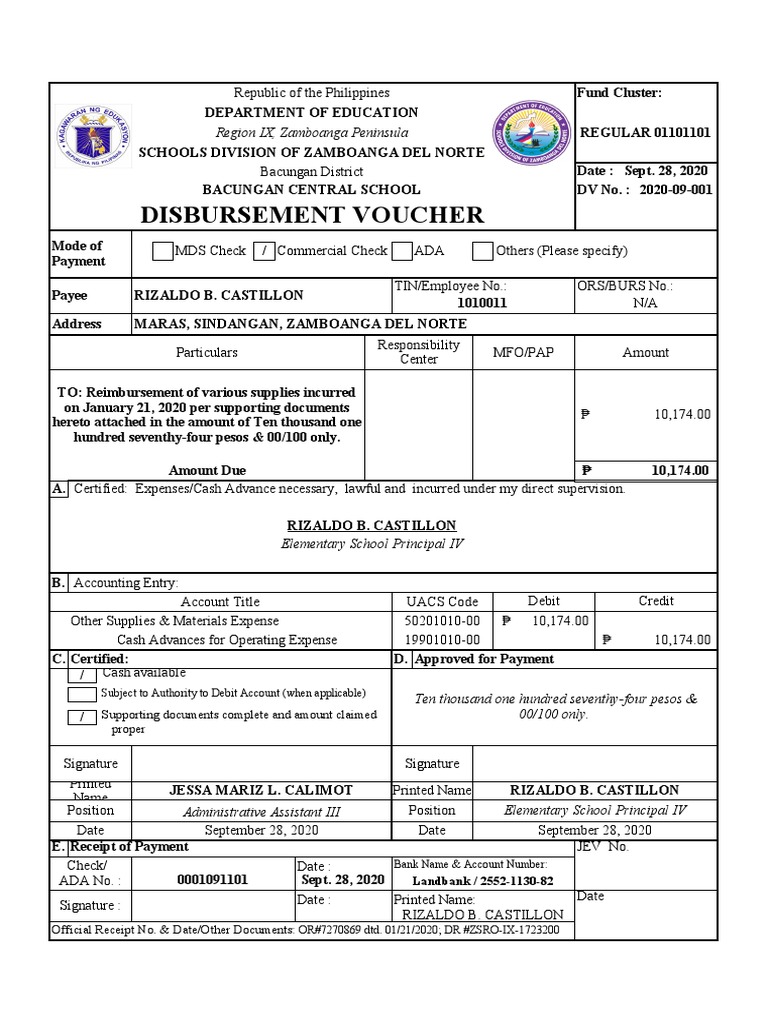 Disbursement Voucher - Check #101-200 | PDF | Cheque | Payments