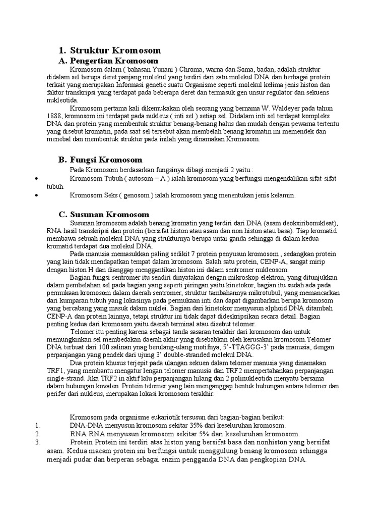 Struktur Dan Abnormalitas Kromosom | PDF